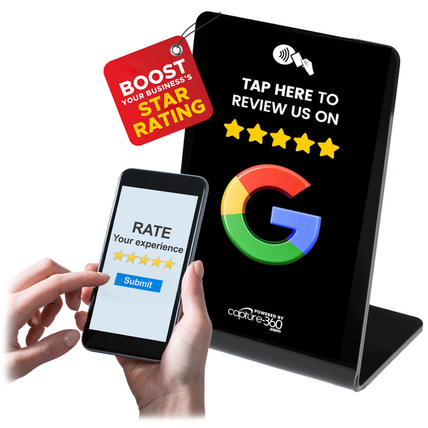 Custom Made Google Review Cards for Business - Capture 360