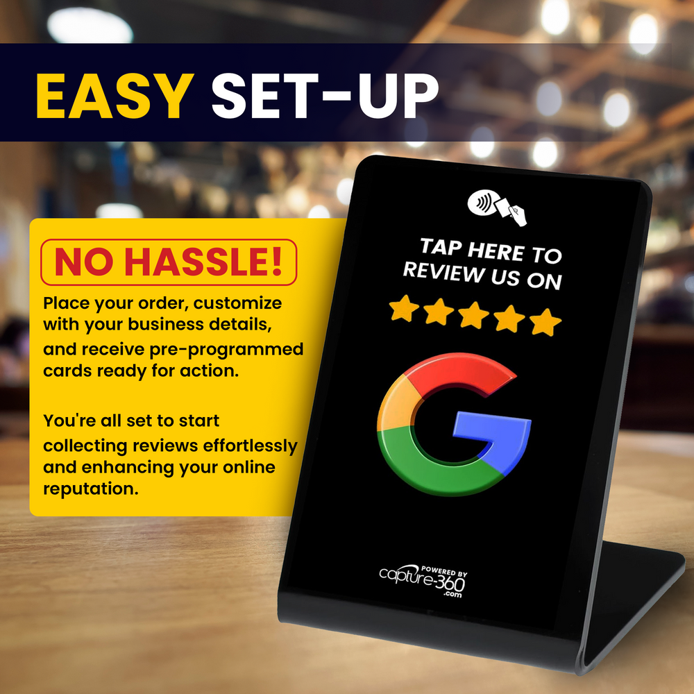 Custom Made Google Review Cards for Business - Capture 360
