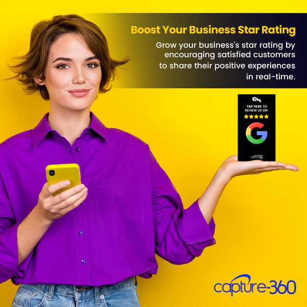 Custom Made Google Review Cards for Business - Capture 360