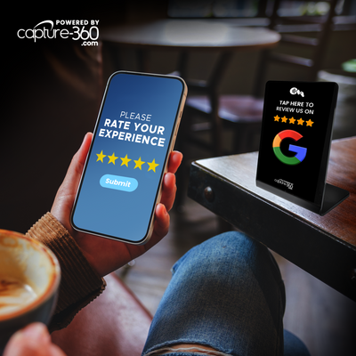 Custom Made Google Review Cards for Business - Capture 360