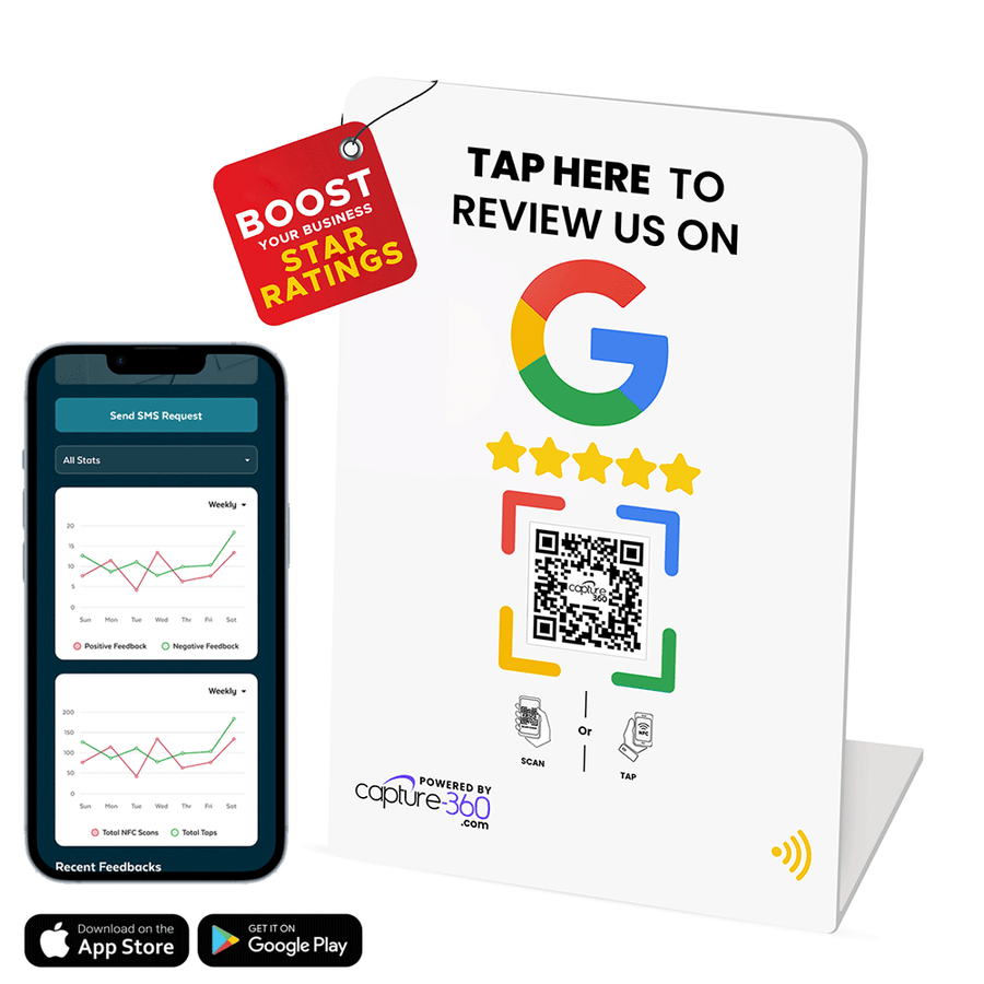 Custom Made Google Review Cards for Business - Capture 360 – CAPTURE360