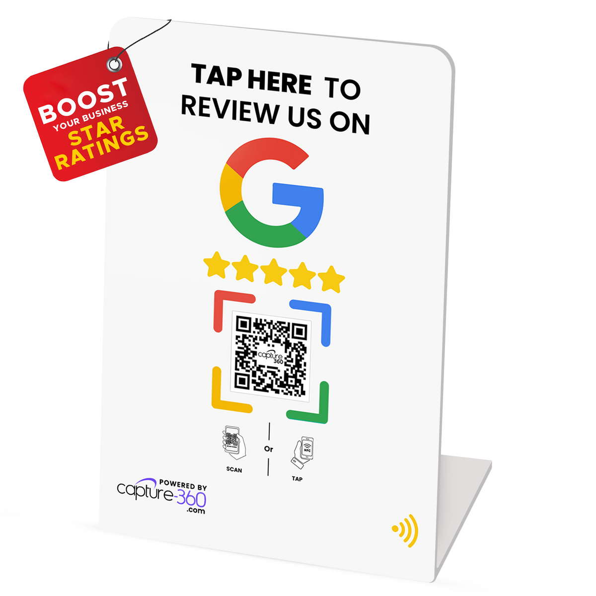Custom Made Google Review Cards for Business - Capture 360
