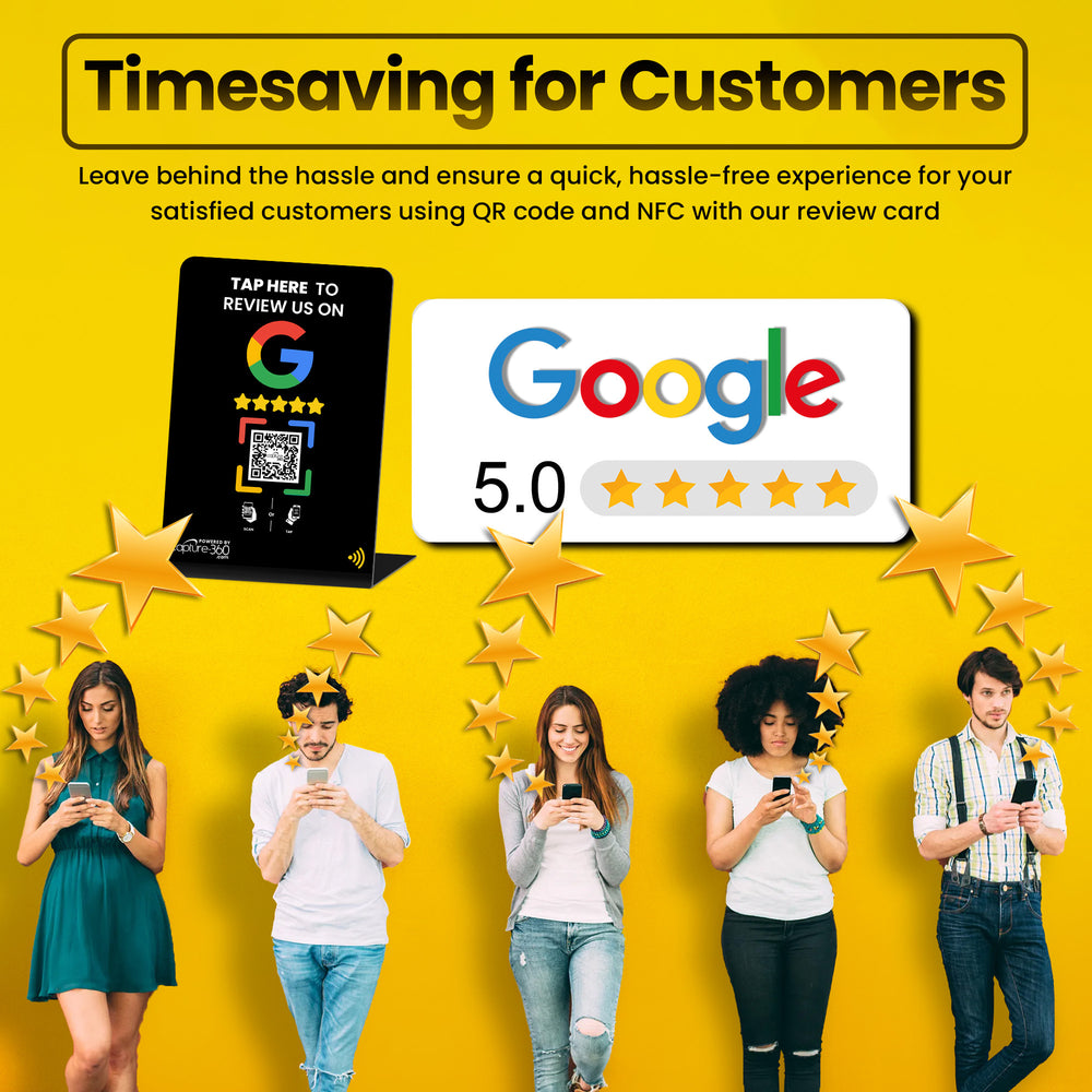 Custom Made Google Review Cards for Business - Capture 360