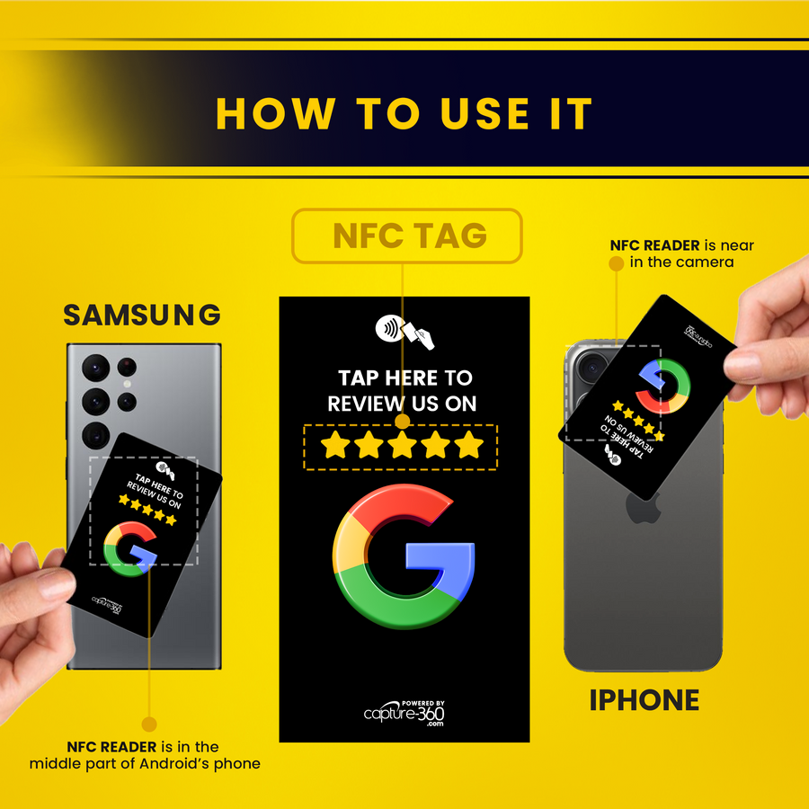 Custom Made Google Review Cards for Business - Capture 360